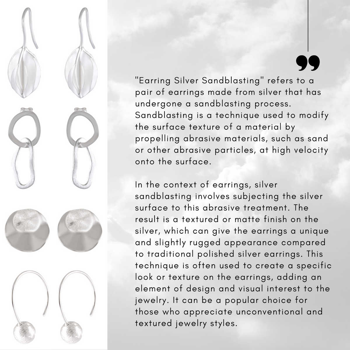 Earring Silver Sandblasting – Silver Maker Family
