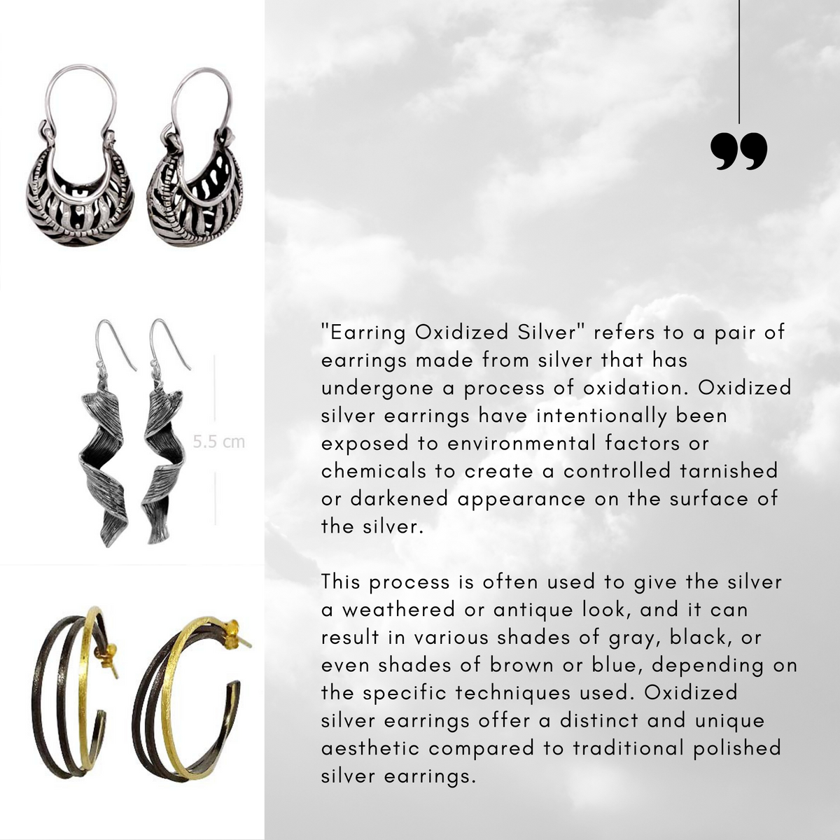 Earring Oxidized Silver – Silver Maker Family